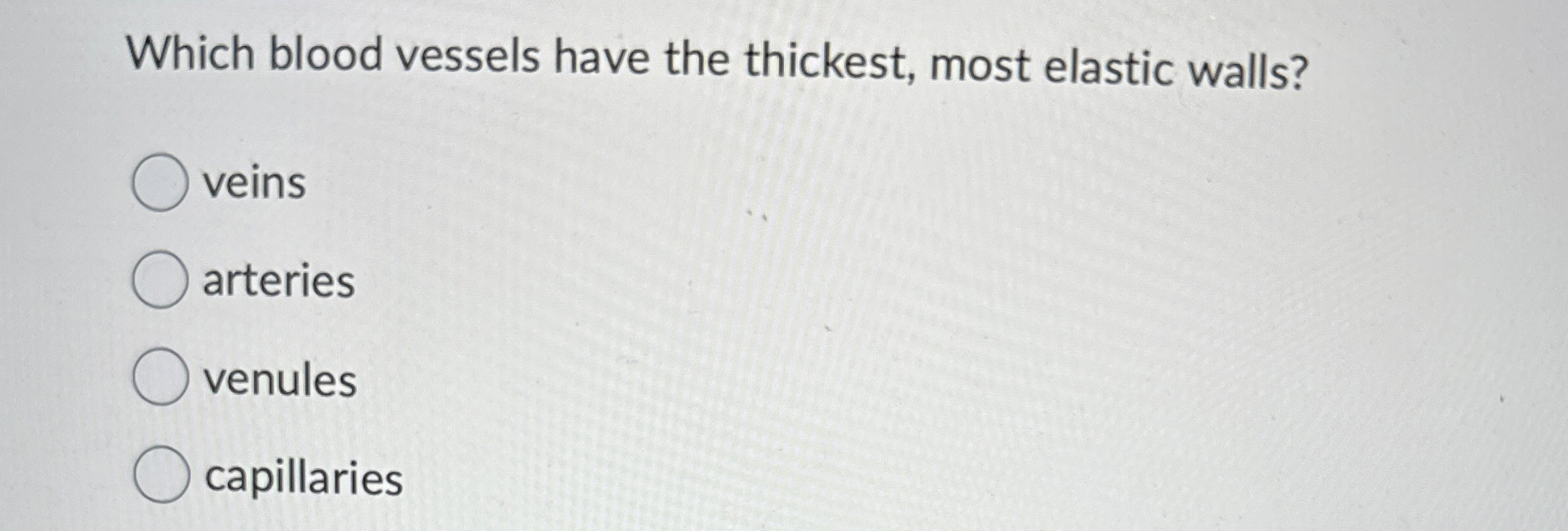 Solved Which blood vessels have the thickest, most elastic | Chegg.com