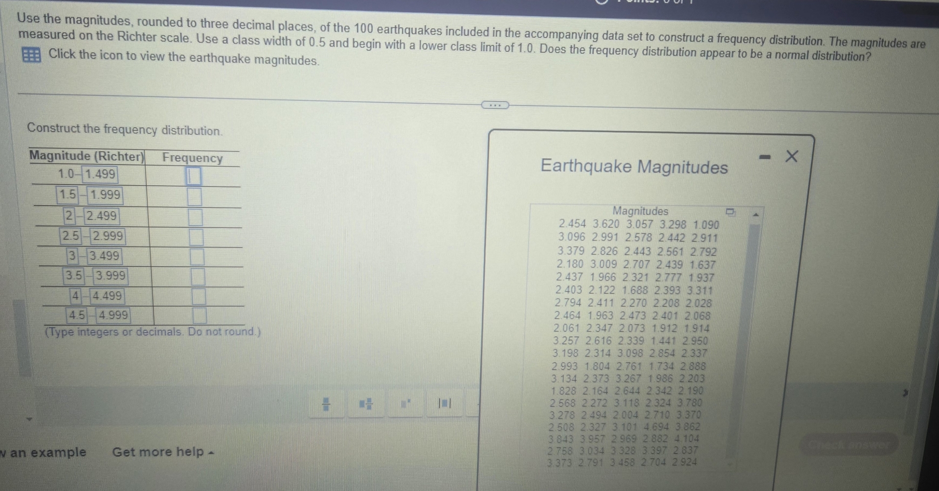 Solved Use the magnitudes, rounded to three decimal places, | Chegg.com