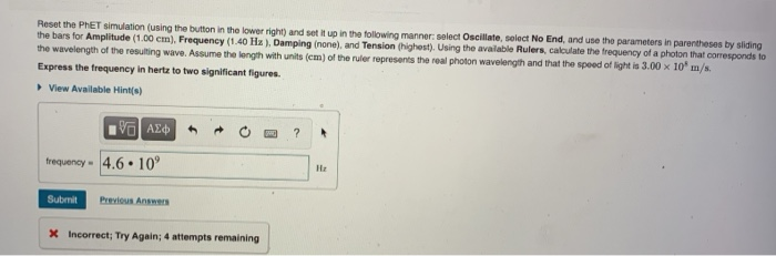 Solved Reset the PHET simulation (using the button in the | Chegg.com