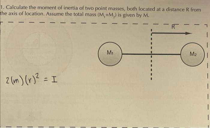 Solved 1. Calculate the moment of inertia of two point | Chegg.com