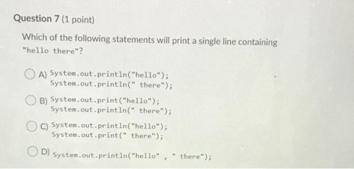 Solved Question 13 (1 point) Given the Java statement int | Chegg.com | Chegg.com
