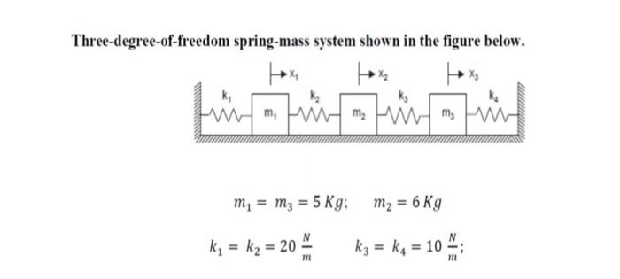 Solved Three-degree-of-freedom spring-mass system shown in | Chegg.com