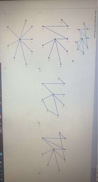 Solved Find a spanning tree for the graph VE | Chegg.com