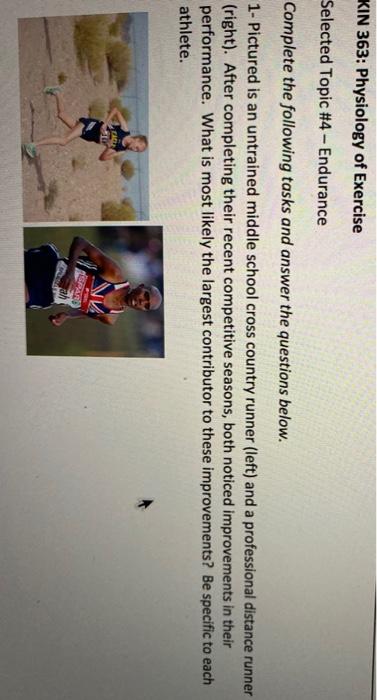 Solved KIN 363: Physiology of Exercise Selected Topic #4 - | Chegg.com