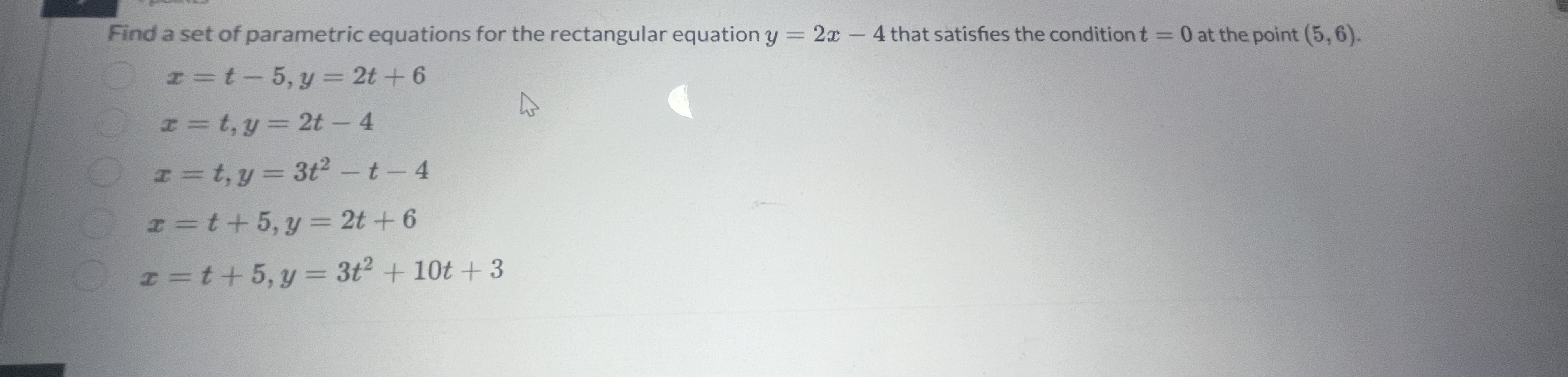 Solved Find a set of parametric equations for the | Chegg.com
