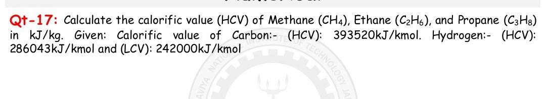 Solved Qt-17: Calculate the calorific value (HCV) of Methane | Chegg.com