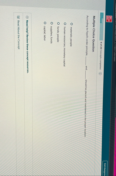 Solved McGo|||||||||||mummunanal6 ﻿of 29 ﻿Concepts | Chegg.com