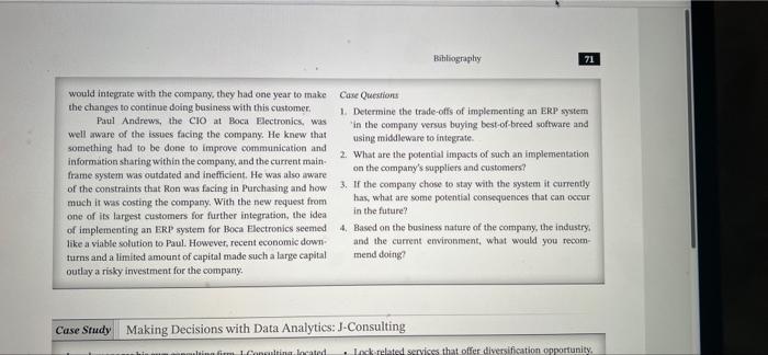 Solved Determine the trade-offs of implementing an ERP | Chegg.com