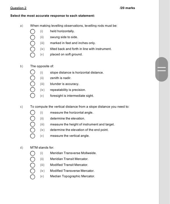 Solved Select the most accurate response to each statement: | Chegg.com