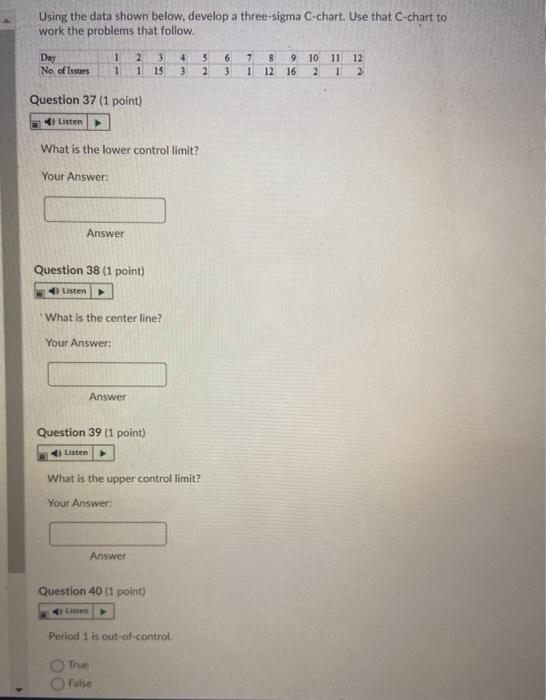 Solved Using the data shown below, develop a three-sigma | Chegg.com