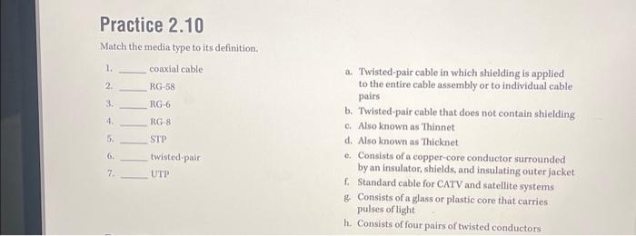 Identify each of the following connector types.Match | Chegg.com