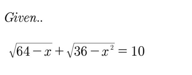 Solved Is there any algebric and tricky method to find x | Chegg.com