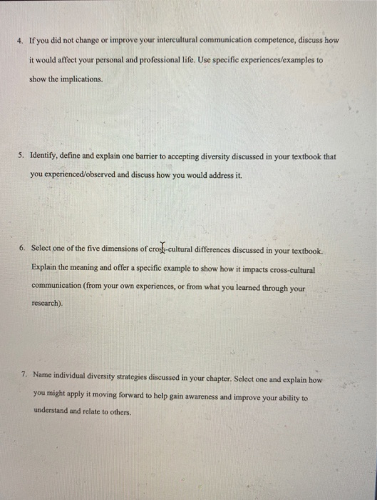 Solved 4. If you did not change or improve your | Chegg.com