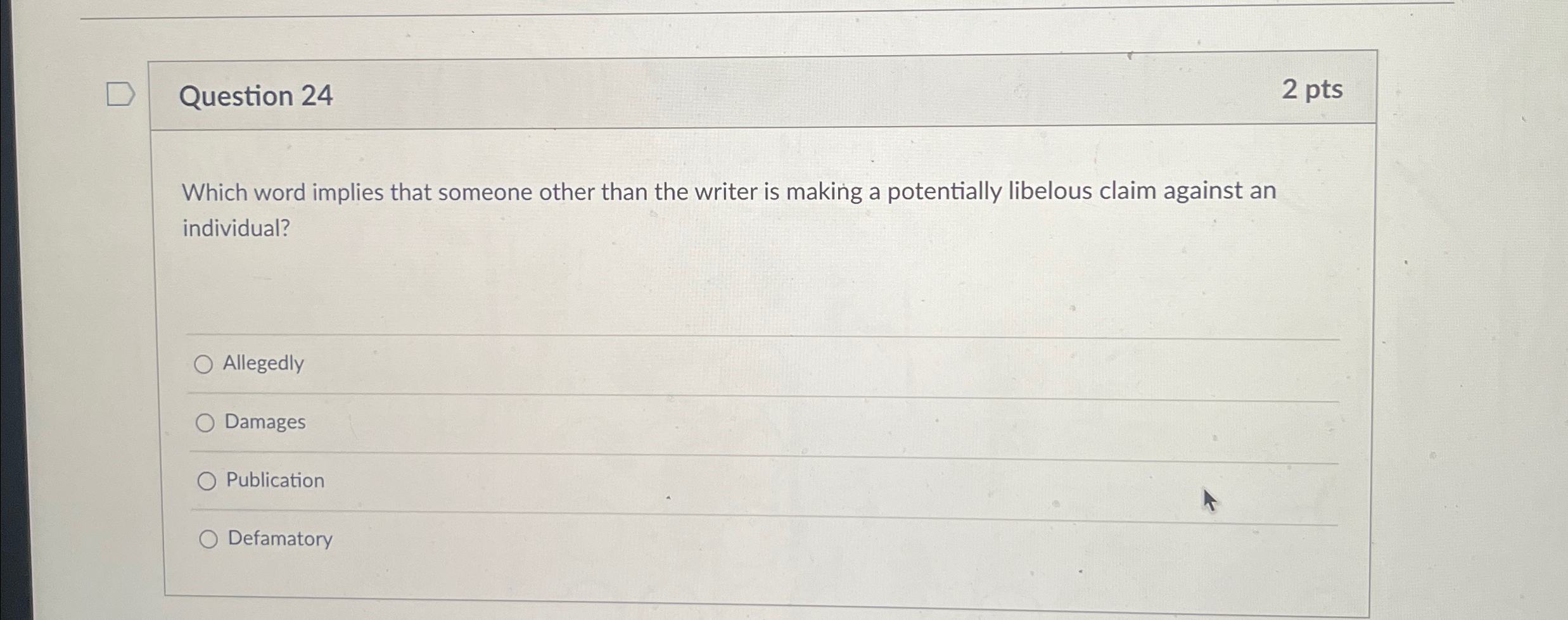 Solved Question 242ptsWhich word implies that someone other | Chegg.com
