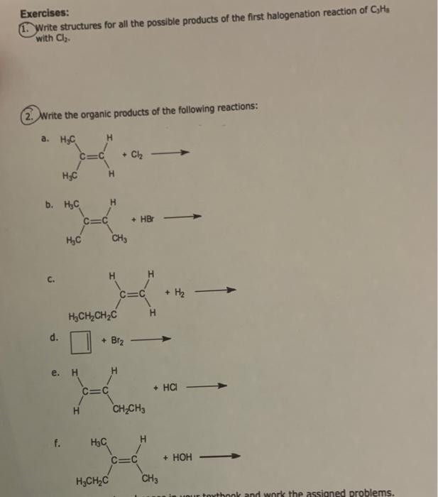 Solved Exercises: (1. Write structures for all the possible | Chegg.com