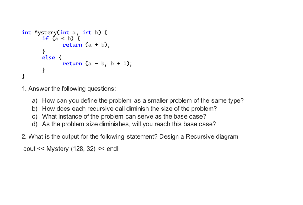 Solved Answer the following questions:a) ﻿How can you define | Chegg.com