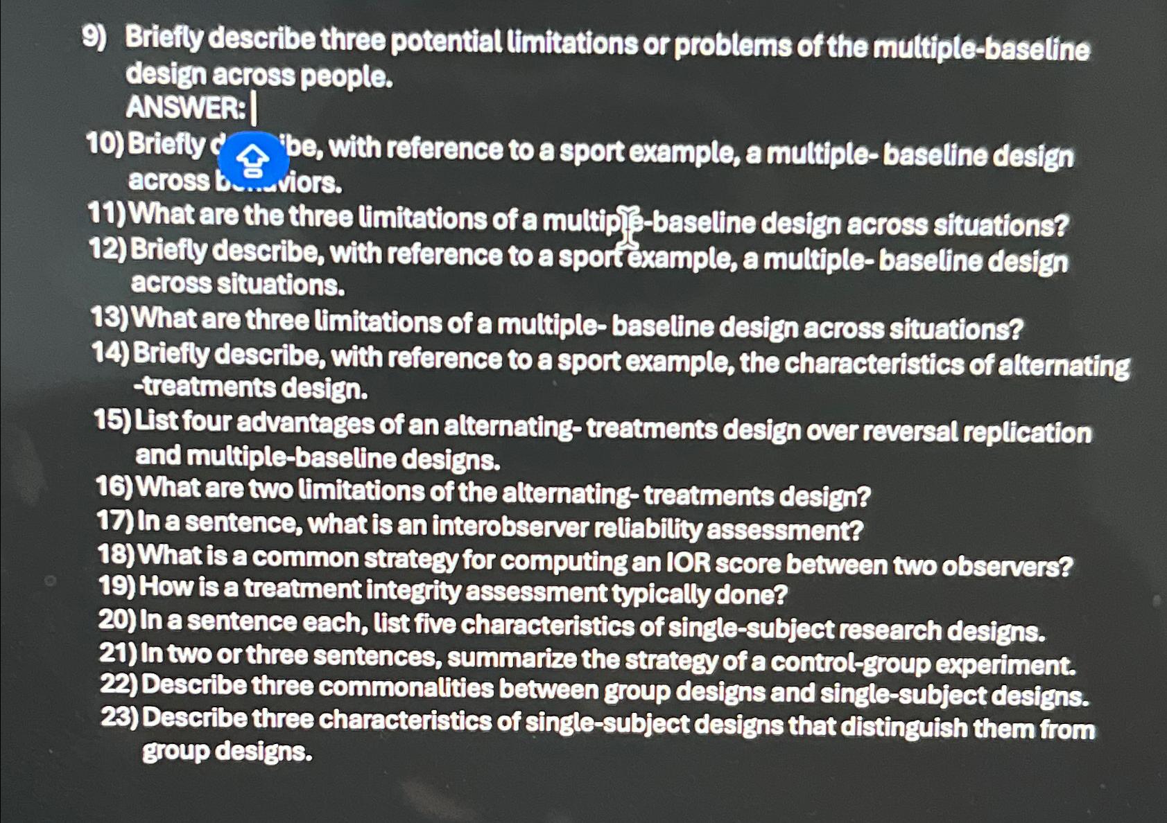 Solved Briefly describe three potential limitations or | Chegg.com