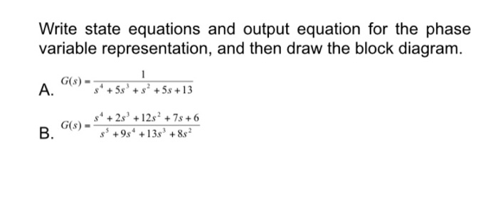 Solved Write state equations and output equation for the | Chegg.com