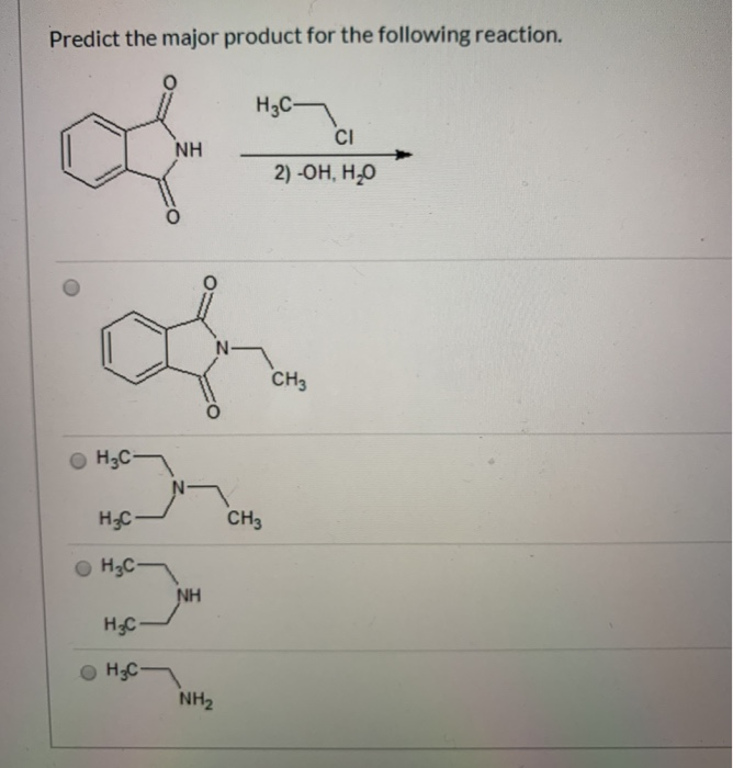 Solved Predict the major product for the following reaction. | Chegg.com