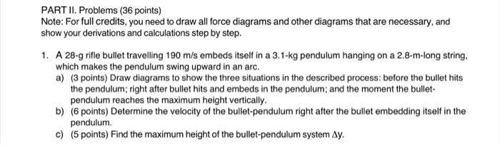 Solved PART II. Problems ( 36 points) Note: For full | Chegg.com