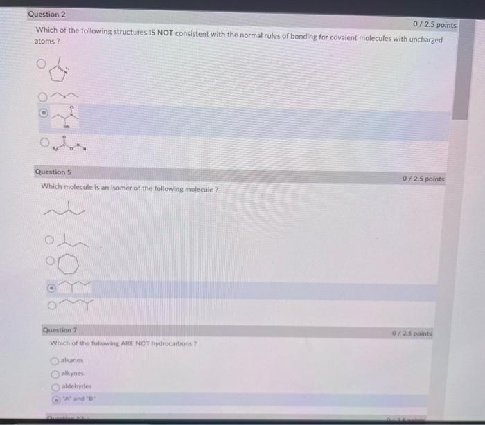 Which of the following structures IS NOT consistent | Chegg.com