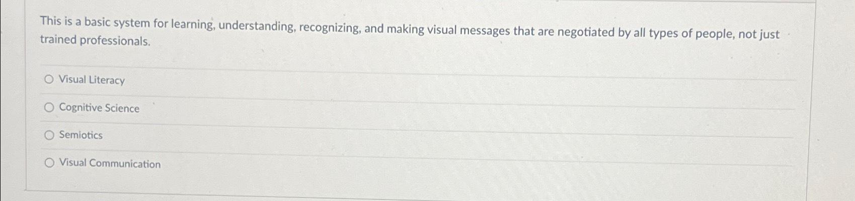 Solved This is a basic system for learning, understanding, | Chegg.com