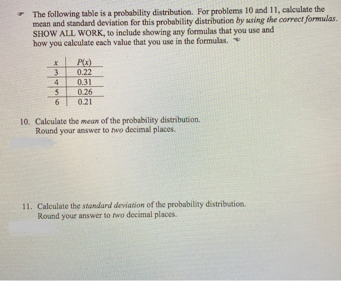 Solved The following table is a probability distribution. | Chegg.com