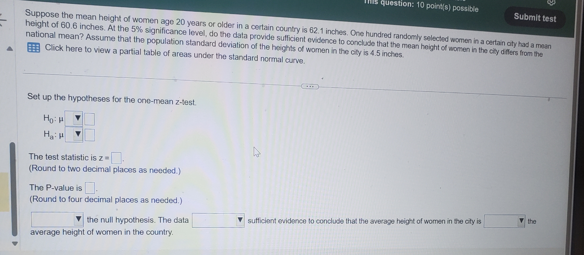 Solved question: 10 ﻿point(s) ﻿possibleSuppose the mean | Chegg.com