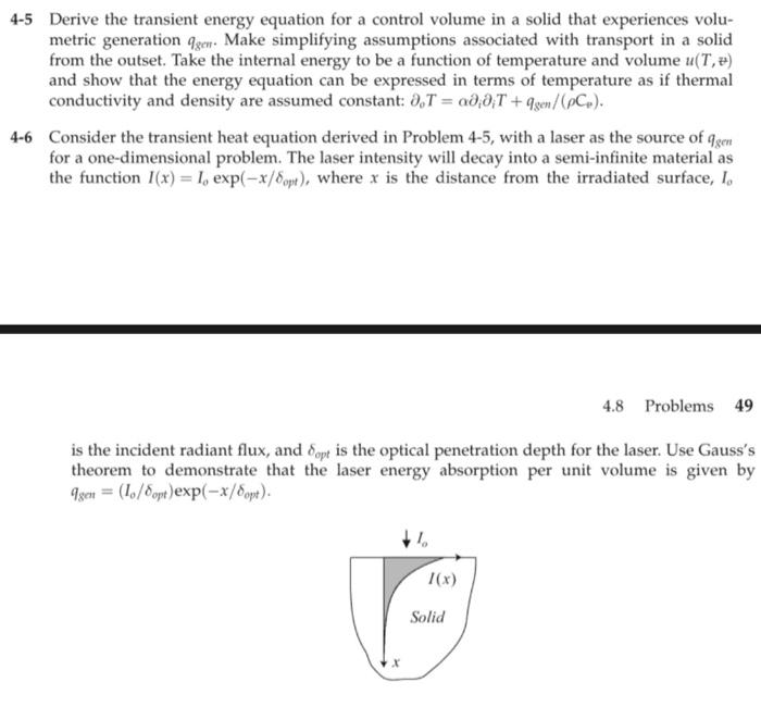 Solved 4-5 Derive the transient energy equation for a | Chegg.com