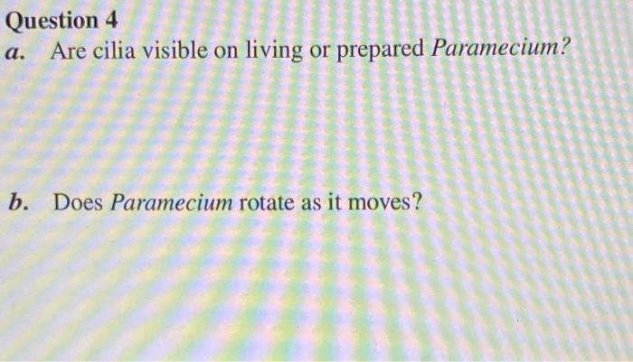Solved Question 5 a. Why is the division of Paramecium cells | Chegg.com