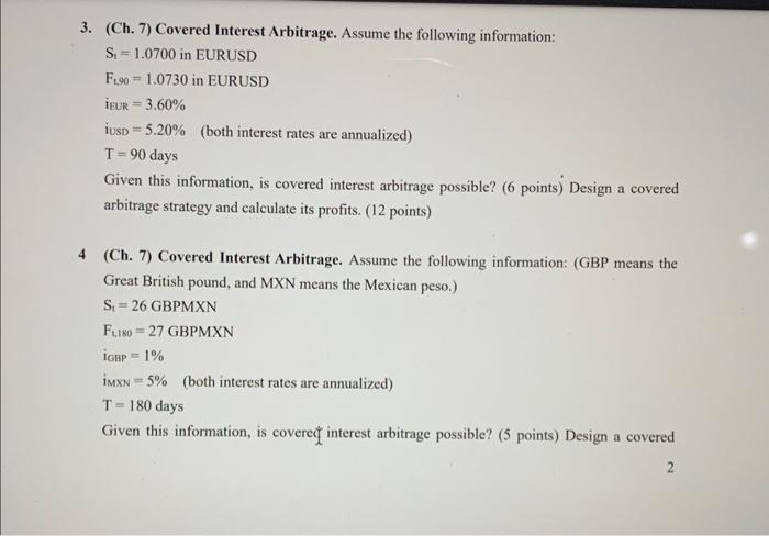 Solved 1. (Ch. 7) Triangular Arbitrage. Assume the following | Chegg.com