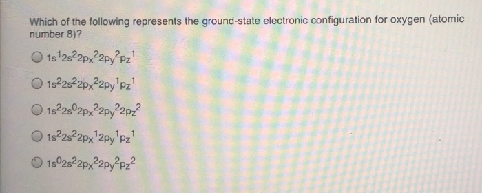 Solved Which of the following represents the ground-state | Chegg.com