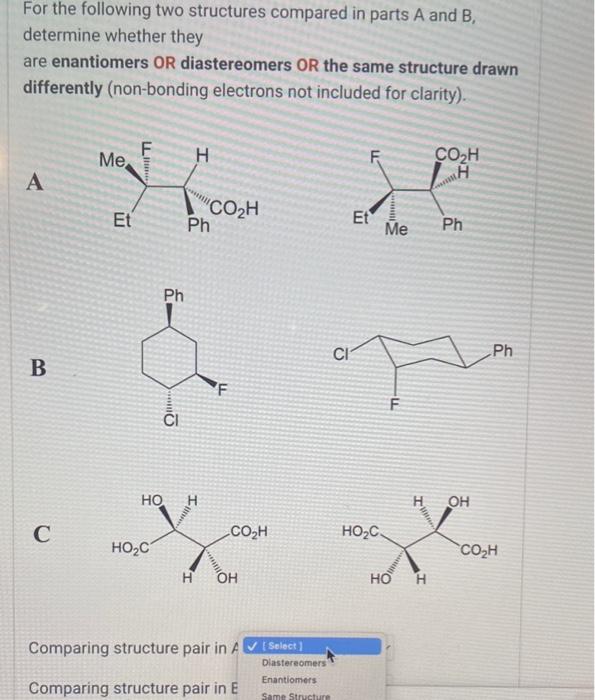 Solved For the following two structures compared in parts A | Chegg.com