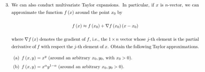 Solved 3. We can also conduct multivariate Taylor | Chegg.com