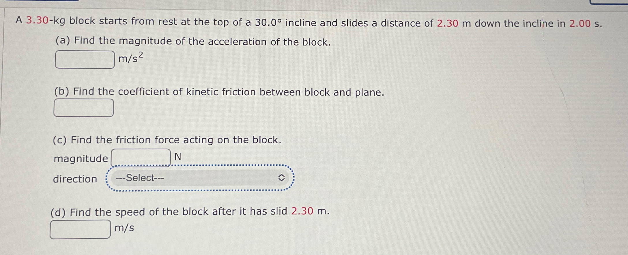 Solved A 3.30-kg ﻿block starts from rest at the top of a | Chegg.com