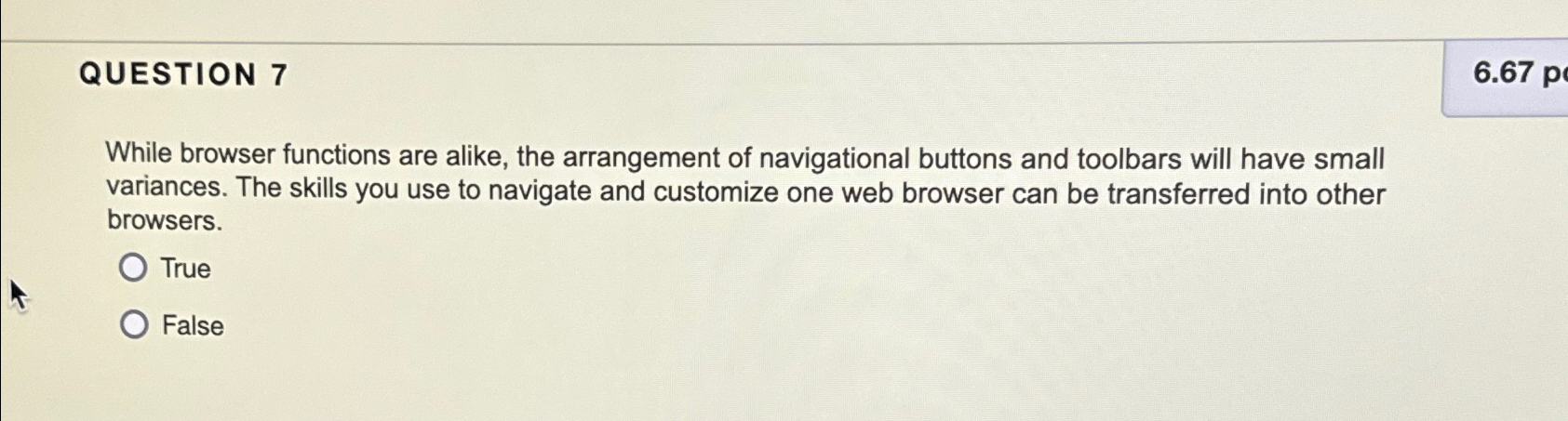 Solved QUESTION 76.67While browser functions are alike, the | Chegg.com