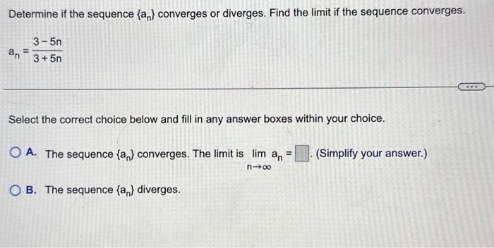 Solved determine if the sequence convergent or divergent. I | Chegg.com