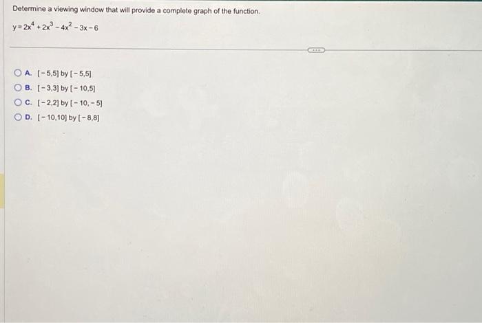 Solved Determine a viewing window that will provide a | Chegg.com