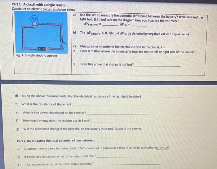 Solved 1. Construct a circuit as shown below and have the | Chegg.com