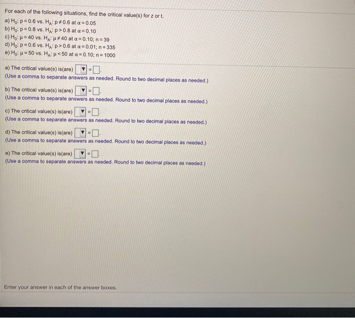 Solved For each of the following situations, find the | Chegg.com