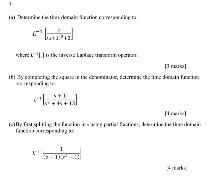 Solved (a) Determine the time domain function corresponding | Chegg.com
