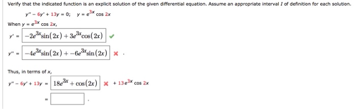 Solved Verify that the indicated function is an explicit | Chegg.com