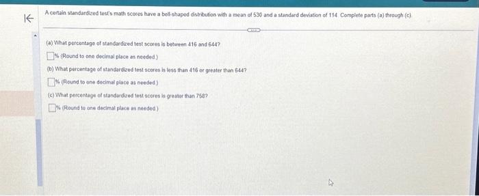 Solved A certain standardized test's math scores have a | Chegg.com