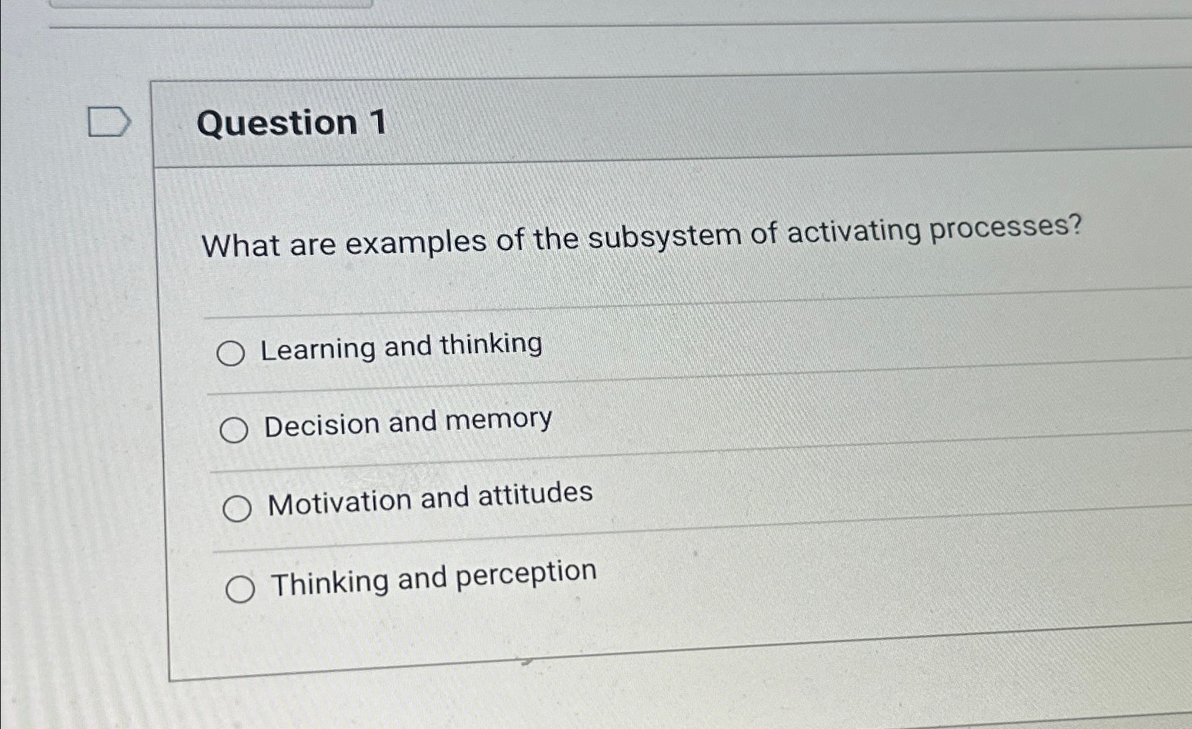 Solved Question 1What are examples of the subsystem of | Chegg.com