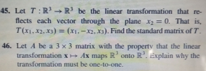 Solved Let T:R3→R3 ﻿be the linear transformation that | Chegg.com