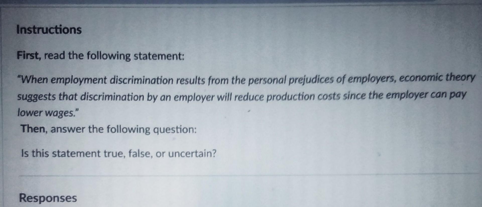 Solved Instructions First, read the following statement: | Chegg.com