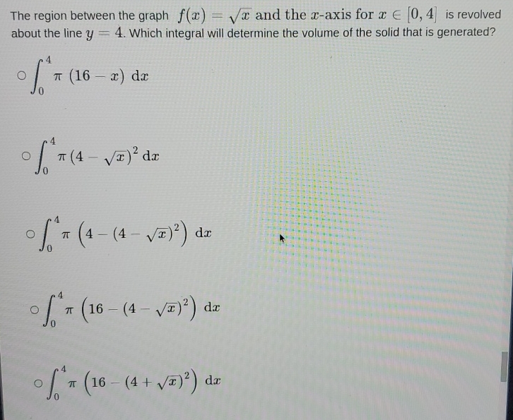 Solved The region between the graph f(x)=x2 ﻿and the x-axis | Chegg.com