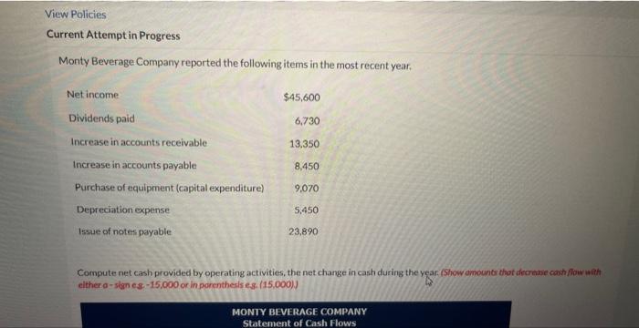 Solved Compute net cash provided by operating activities, | Chegg.com