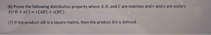Solved (6) Prove the following distributive property where | Chegg.com