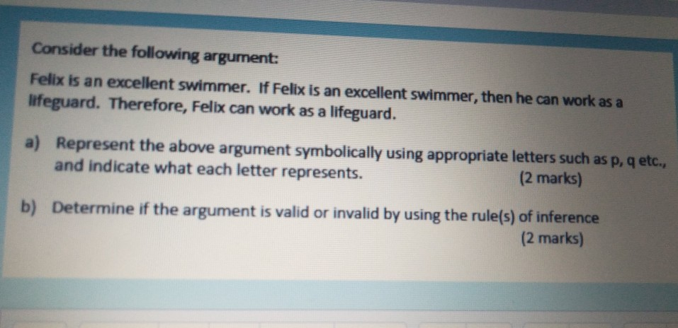 Solved Consider the following argument: Felix is an | Chegg.com